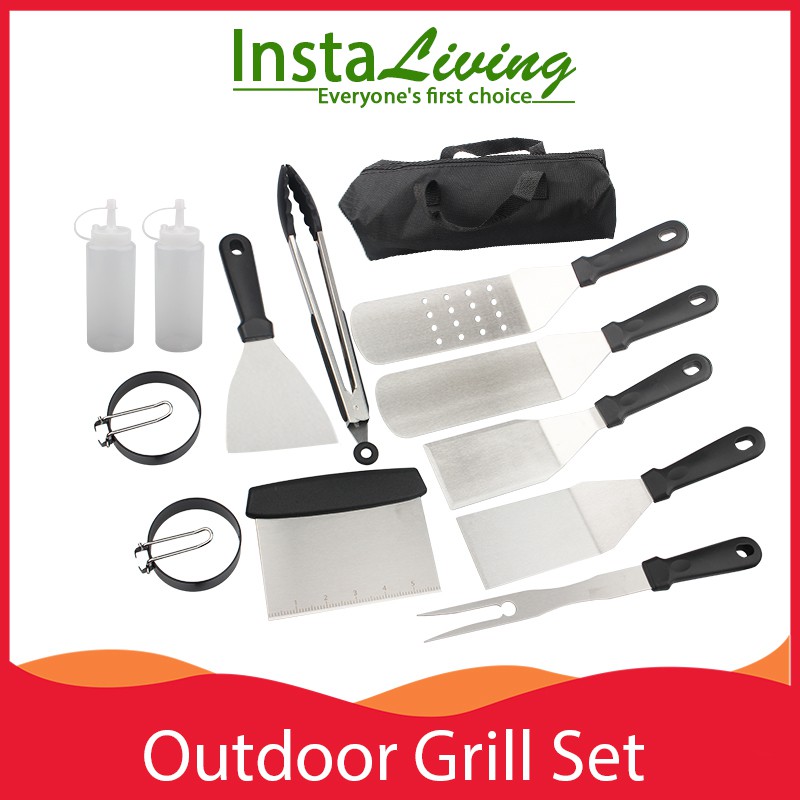 Jual Alat Panggang Barbeque BBQ Grill Tools Set 12 Pcs Stainless Steel ...
