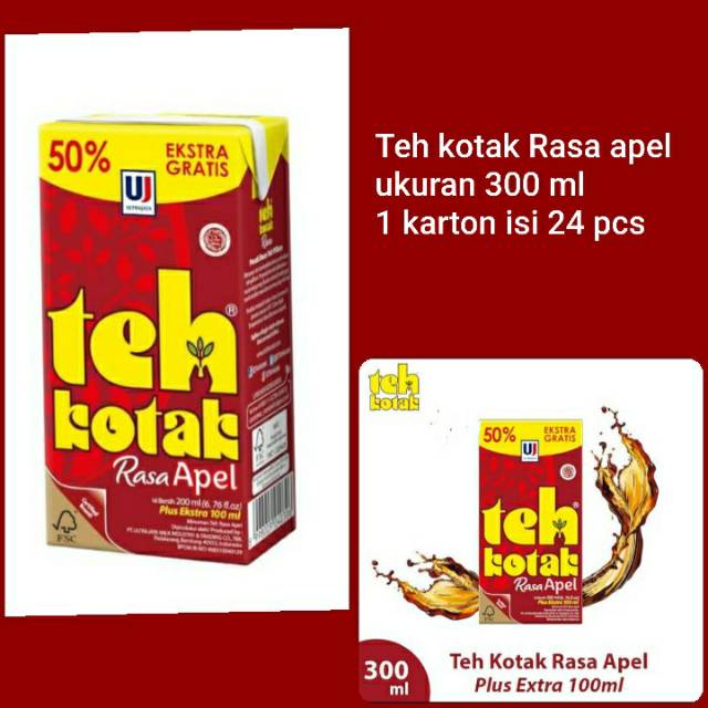 Jual Teh kotak rasa apel 300ml isi 24 pcs | Shopee Indonesia