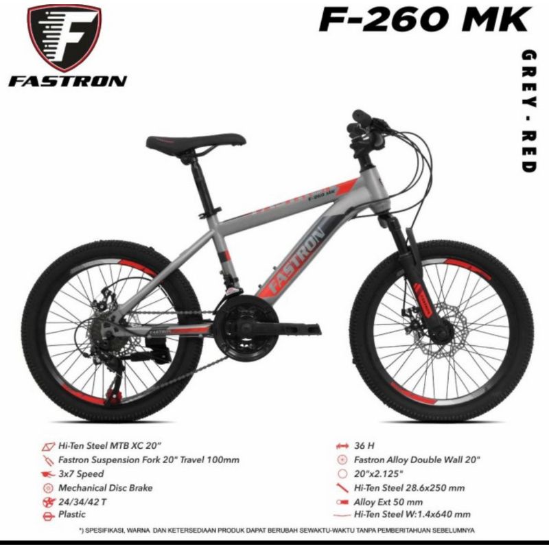 Jual Sepeda Gunung Anak MTB Fastron F 260 MK 20 Inch 7Speed Garansi By ...