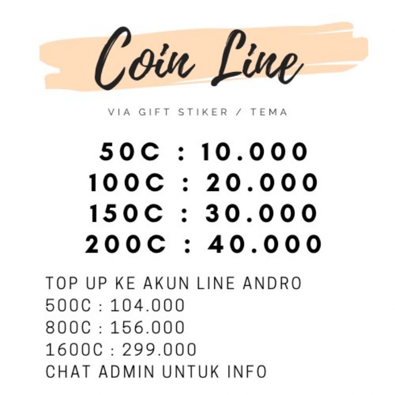 Jual coin line / stiker tema line via gift / stiker line all region ...