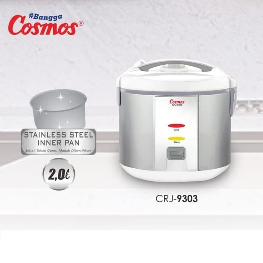 Jual Rice Cooker Cosmos 2 Liter Magic Com Cosmos Stainless 3in1 CRJ ...