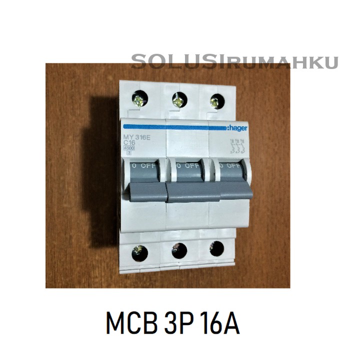 Jual MCB 3 PHASE HAGER 16A / SIKRING 3 PAS 16 AMPERE / MCB 3P 16 A ...