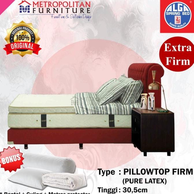 Jual KASUR SPRINGBED ALGA PILLOWTOP PURE LATEX EXTRA FIRM FULL SET ...