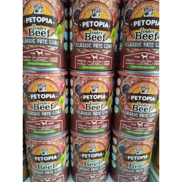 Jual PETOPIA wet food 380gr makanan anjing Beef petopia kaleng | Shopee ...