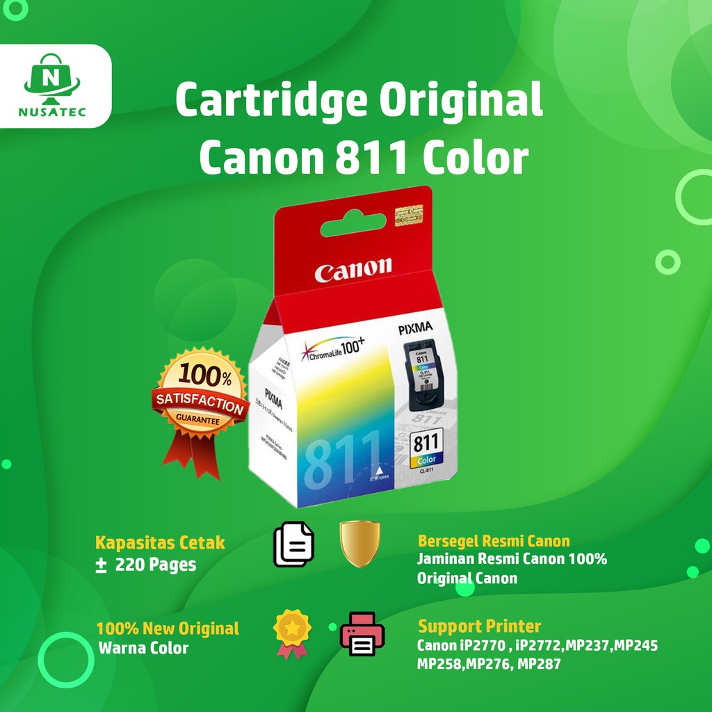 Jual Tinta Catridge Canon 811 Catridge Original Canon Ip2770 Color ...