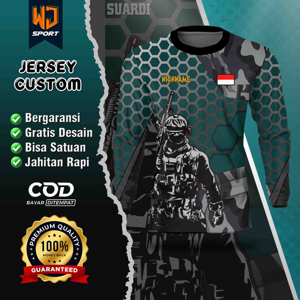 Jual Jersey army lengan panjang Kaos Tni Sublim Army Fullprint Kaos Olahraga Custom Murah ...