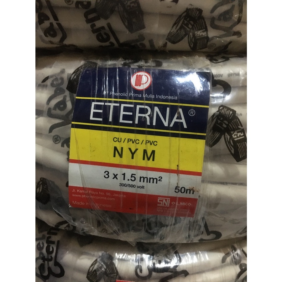 Jual Eterna Kabel Tembaga Kabel Kawat isi 3 Kabel Listrik Kabel Rol ...