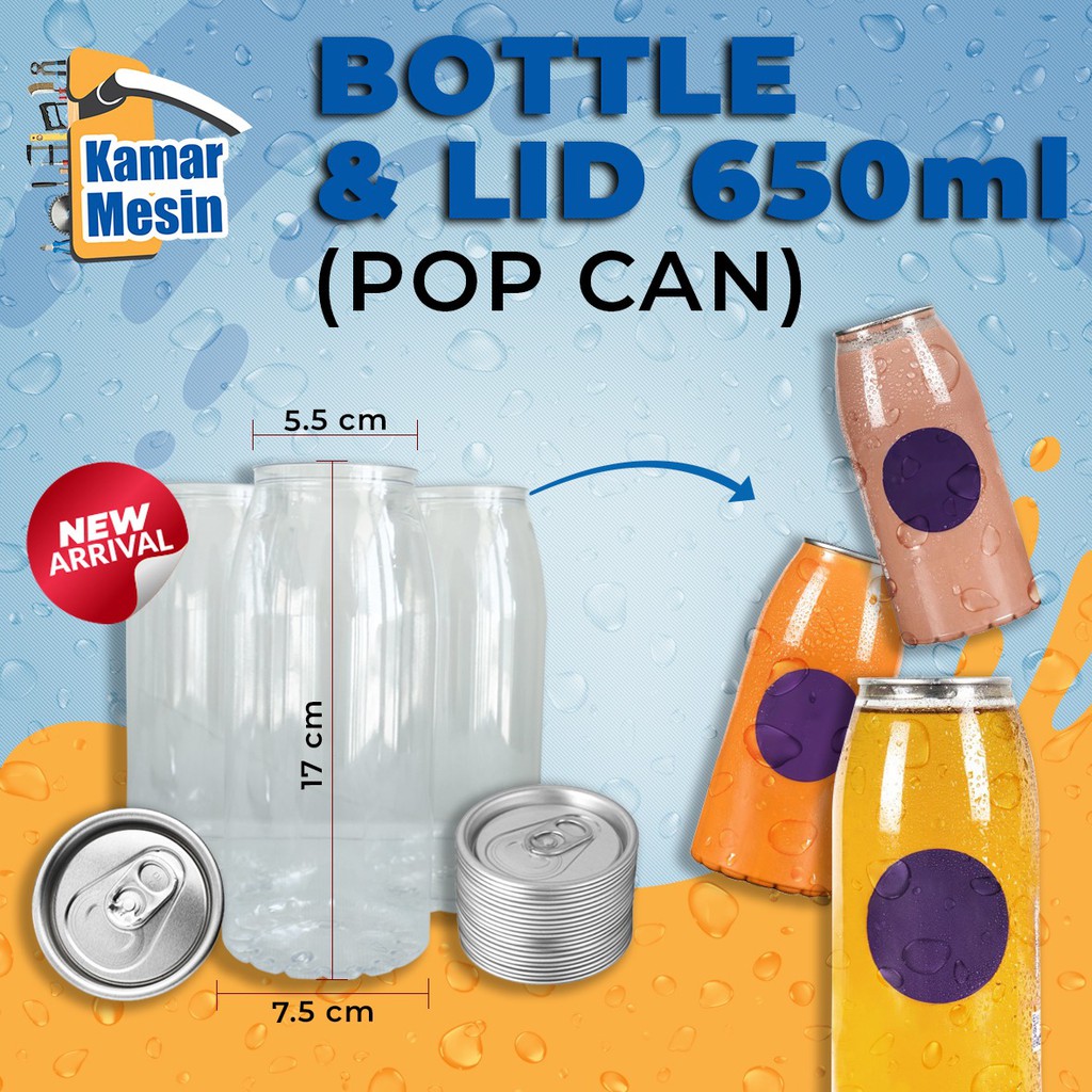 Jual OSSEL Botol PET Pop Can 650 ml 650ML Botol Tutup Kaleng 650 ML ...