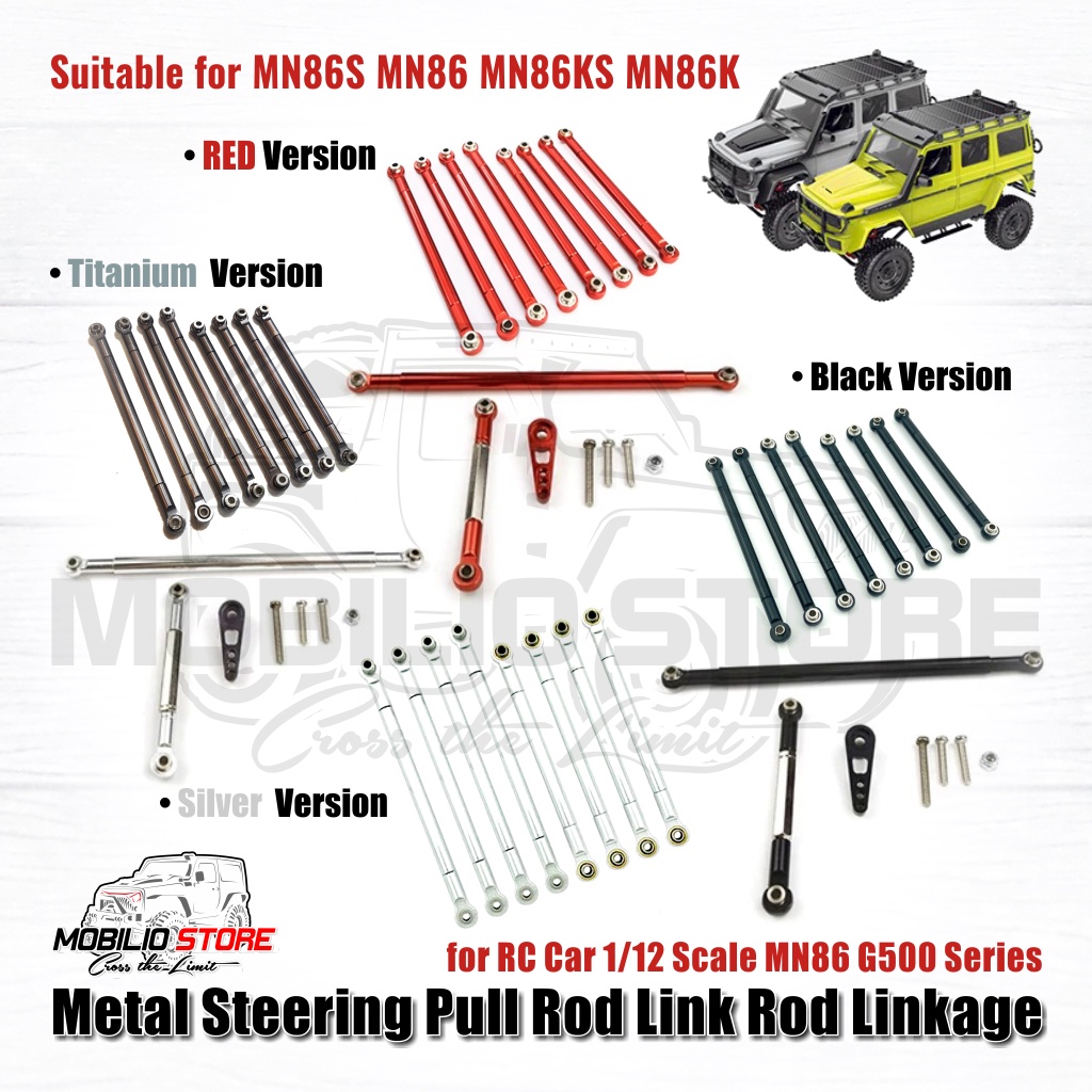 Jual FullSet Suspension Steering Link Metal Pull Rod Linkage RC MN86 ...