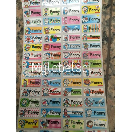 Jual Stiker Label Nama Name Sticker Doraemon Kucing Cat Anti Air ...