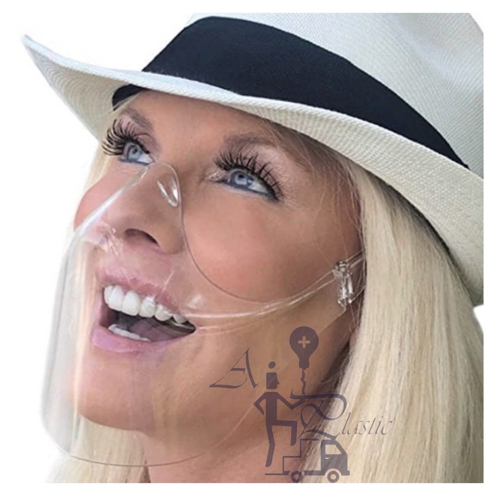 Jual FaceShield Mask Transparan Akrilik Masker Bening Transparan Mouth ...