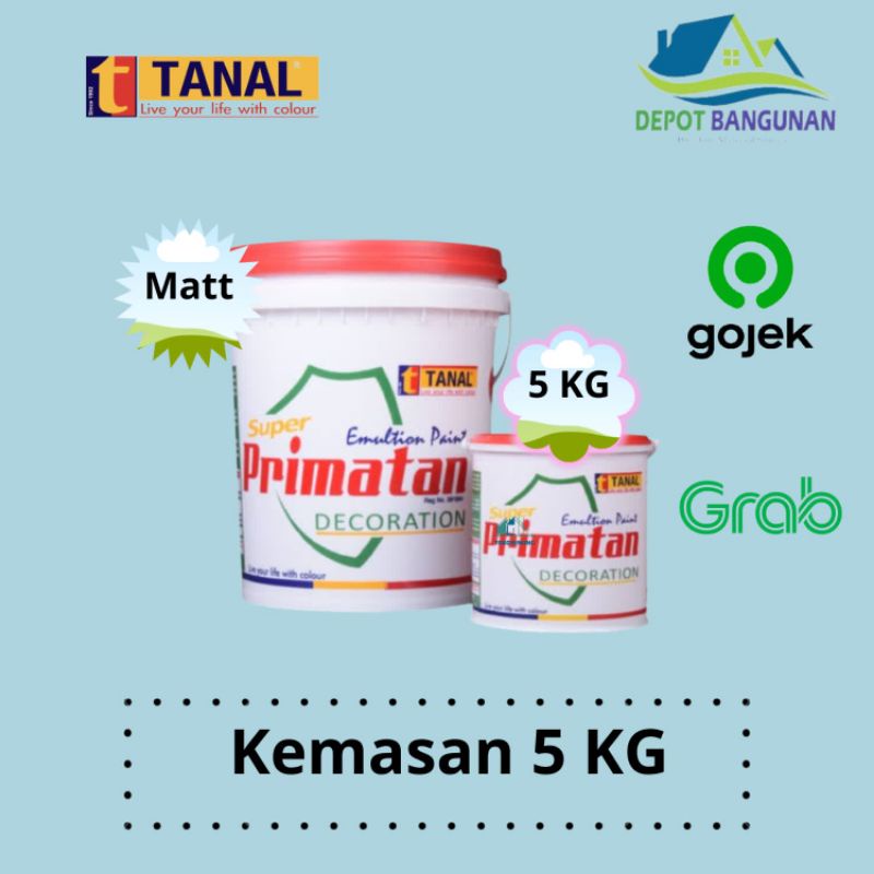 Jual Cat Plafon Gipsum GRC Cat Tembok TANAL primatan Interior 5 KG ...
