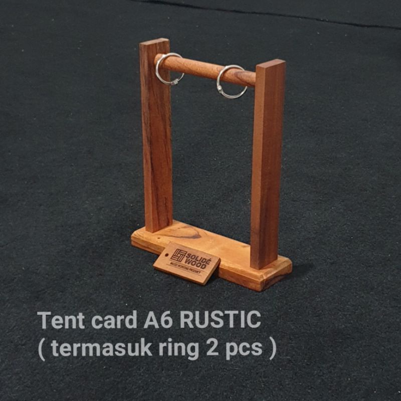 Jual RUSTIC Tentcard kayu A6 dudukan stand tempat menu hanger nomer ...