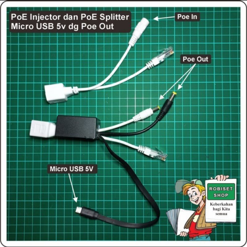 Jual PoE Injector dan PoE Splitter Micro USB 5V dg PoE Out | Shopee ...