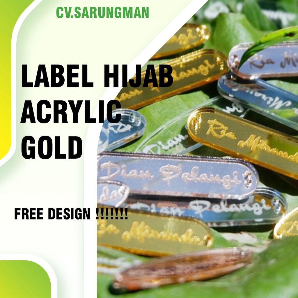 Jual Label Hijab Acrylic / Label Akrilik / Label Brand Akrilik Custom ...