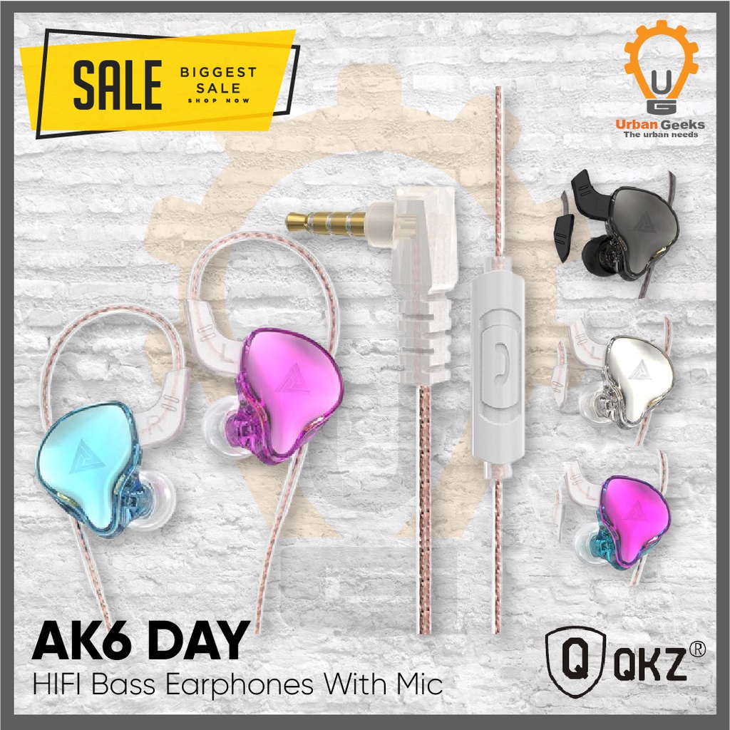 Jual Earphones QKZ AK6 DAY HIFI Bass Dynamic WITH MIC | Shopee Indonesia