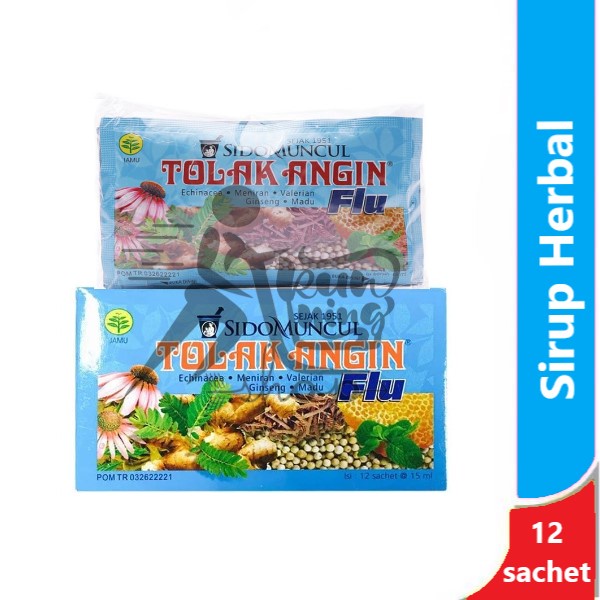 Jual Tolak Angin Flu Box @ 12 sachet @ 15 mL - sirup herbal kesehatan ...