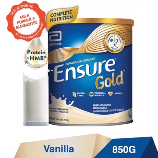 Jual ENSURE GOLD COMPLETE NUTRITION POWDER WHEAT 850G EX2023 | Shopee ...