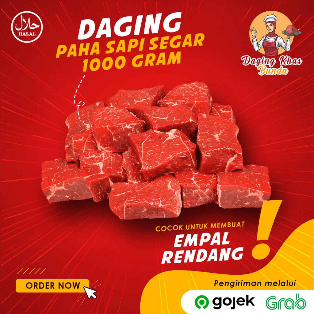 Jual (PREMIUM) Daging Paha Sapi Lokal Segar FRESH 1KG 1 KG 1000 gram ...