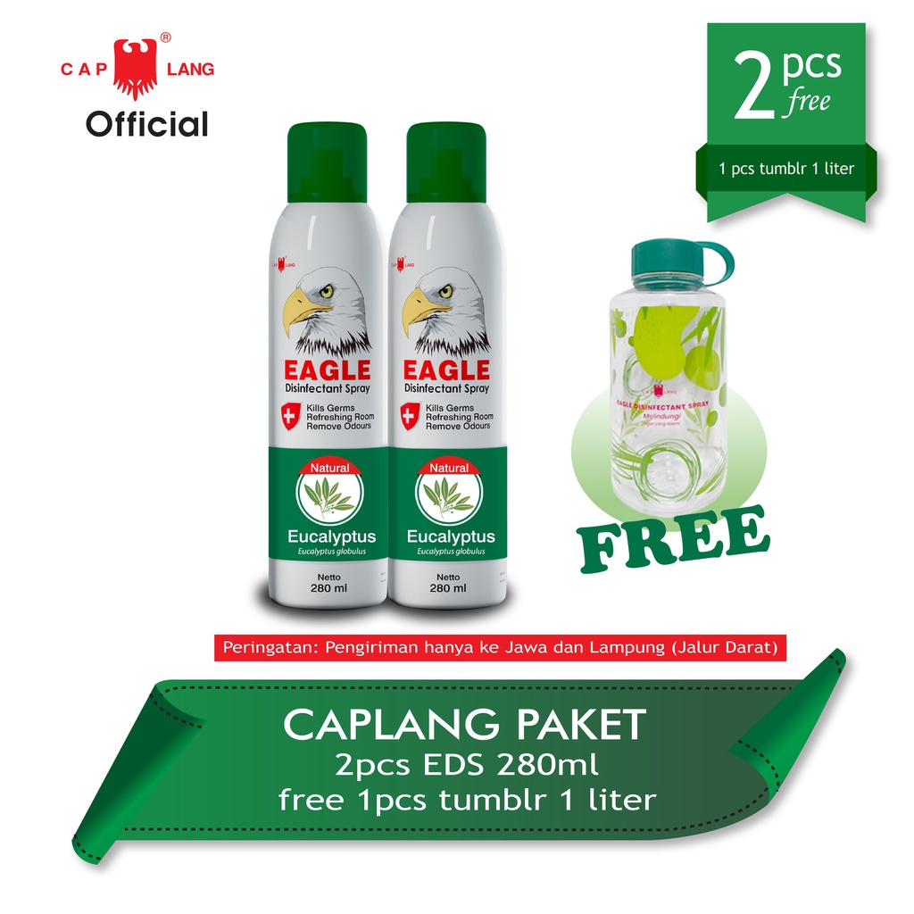 Jual Cap Lang Paket 2 EDS 280ml Gratis 1 Pcs Tumbler 1 Liter | Shopee ...