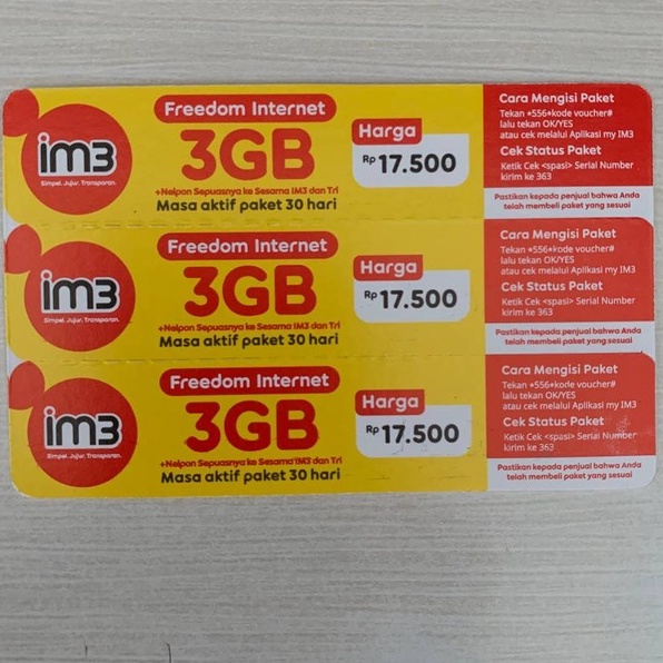 Jual VCR FREEDOM INET 3GB | Shopee Indonesia