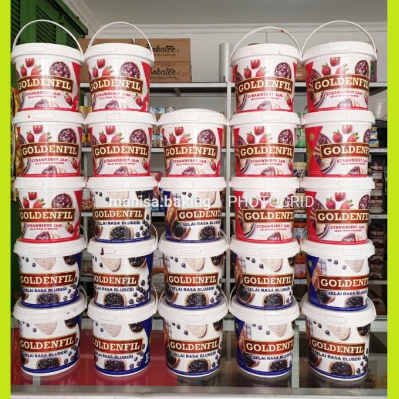 Jual GOLDENFIL STRAWBERRY JAM BLUEBERRY JAM 1 KG SELAI ROTI BAKAR ISIAN ...