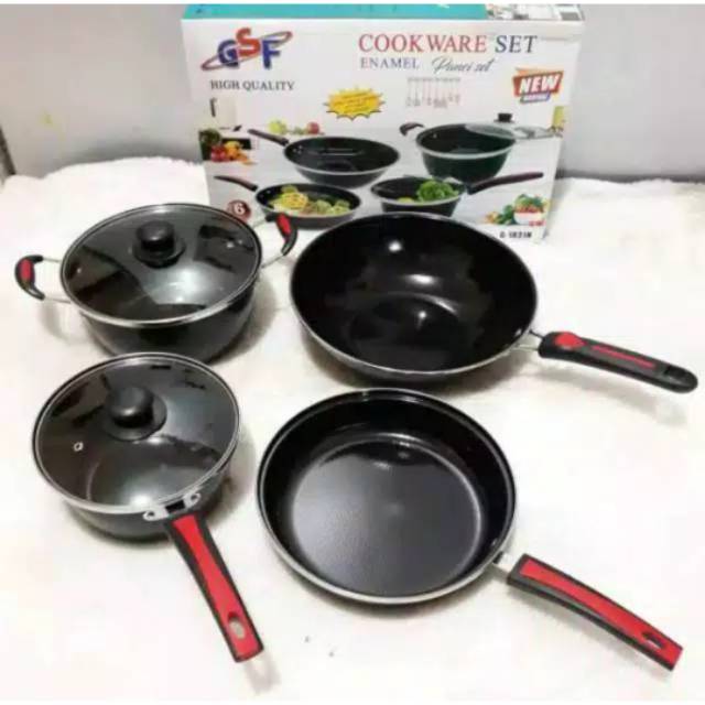 Jual Cook Ware Set / Panci Set GSF 1831 4In1 Tutup Kaca / Panci Set 4 ...