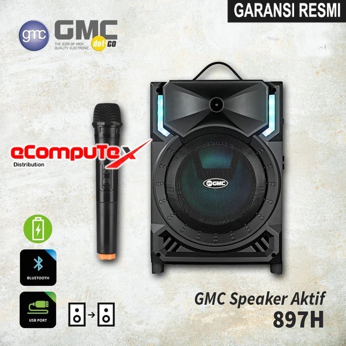Jual SPEAKER KARAOKE KOPER GMC 897H / 897 H 8 INCH BLUETOOTH MIC ...