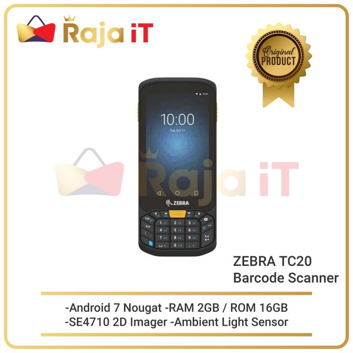 Jual ZEBRA TC20 Keypad Android PDT Barcode Scanner + Power Supply TC 20 ...