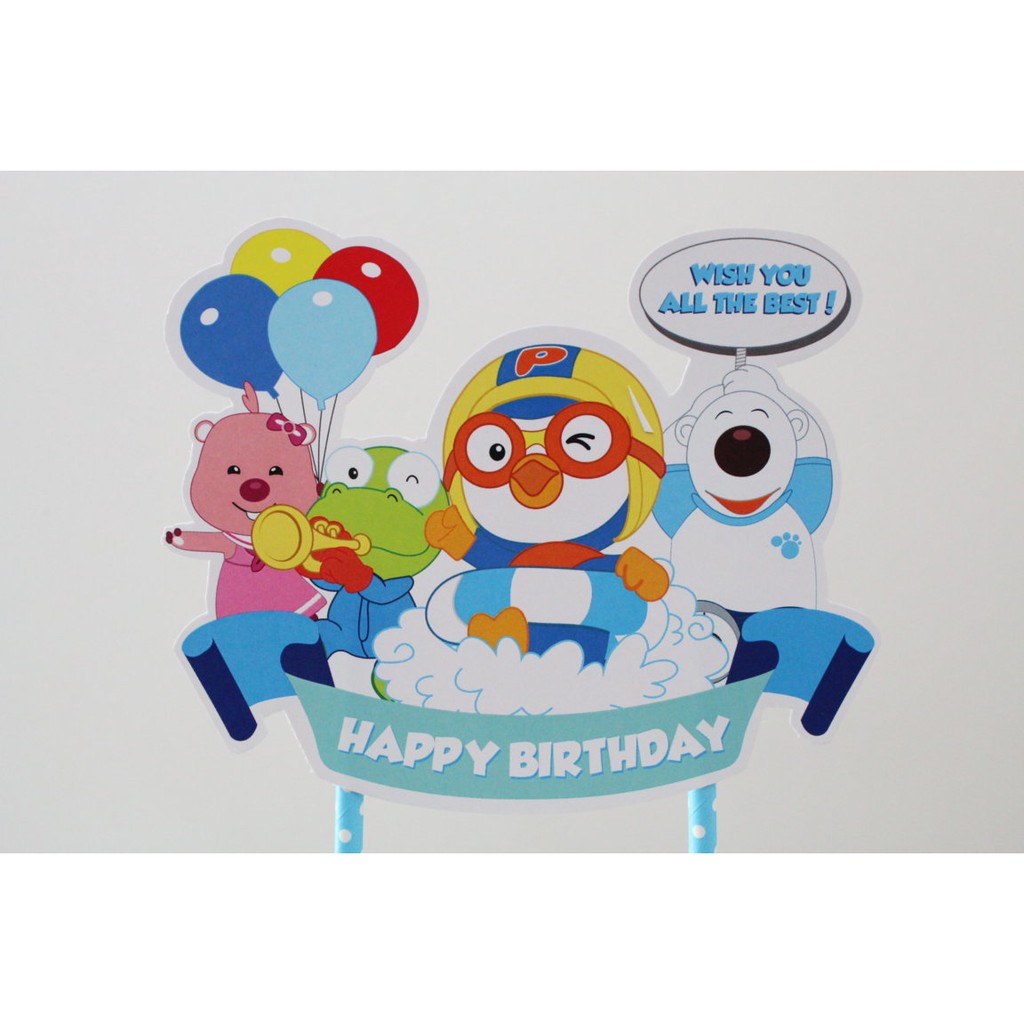 Jual cake topper pororo / tusukan kue pororo / hiasan kue pororo ...
