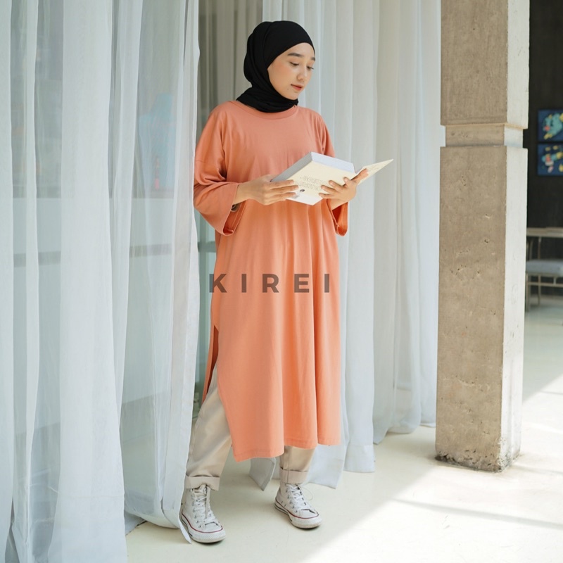 Jual Kirei Outfit - Midi Dress Tunic Slit Oversize Busui Nonbusui ...
