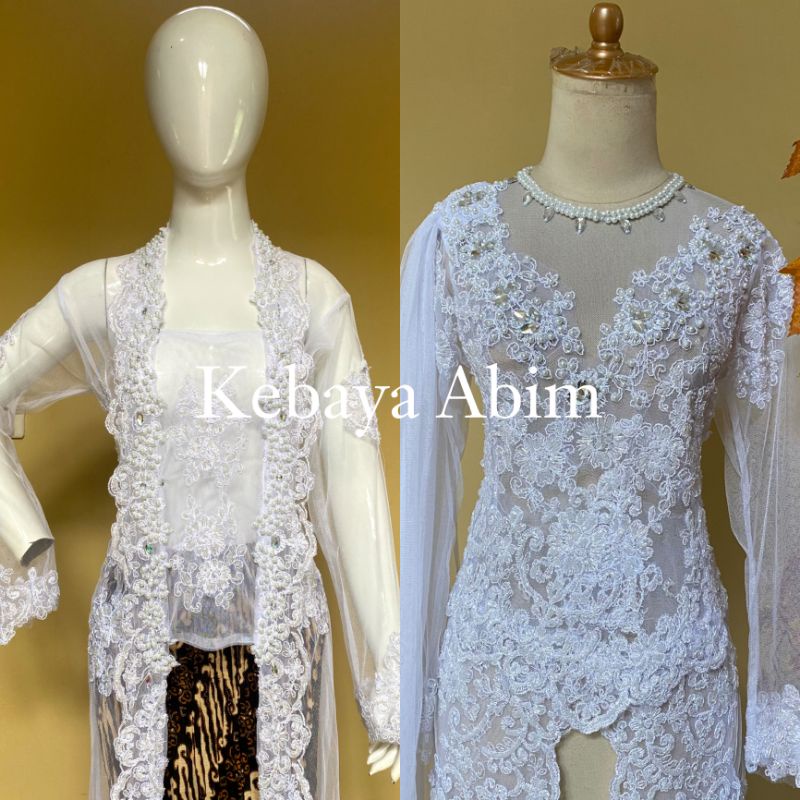Jual [READY] Kebaya Akad Nikah Full Payet | Gaun Pengantin Kerah Bulat ...