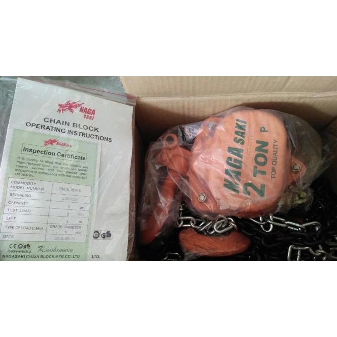 Jual Chain Block/Takal/Takel 2 Ton Nagasaki Japan | Shopee Indonesia
