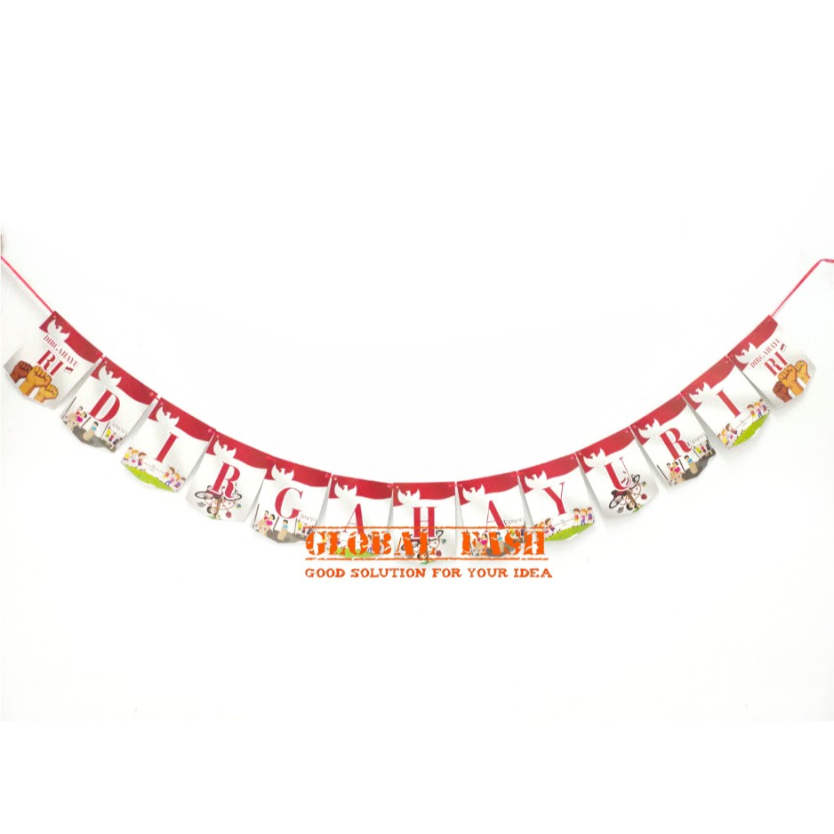 Jual Banner DIRGAHAYU RI Tangan / bunting flag HUT RI / banner 17 ...