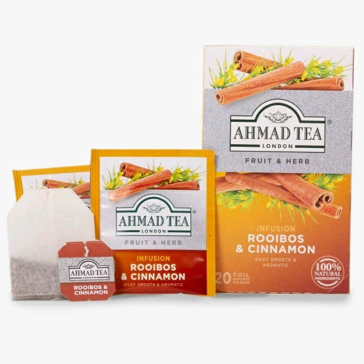 Jual AHMAD TEA Rooibos & Cinnamon Infusion 20 Teabags | Shopee Indonesia