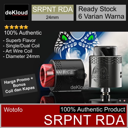 Jual Authentic SRPNT RDA | 24mm | dual single coil from wotofo | Shopee ...