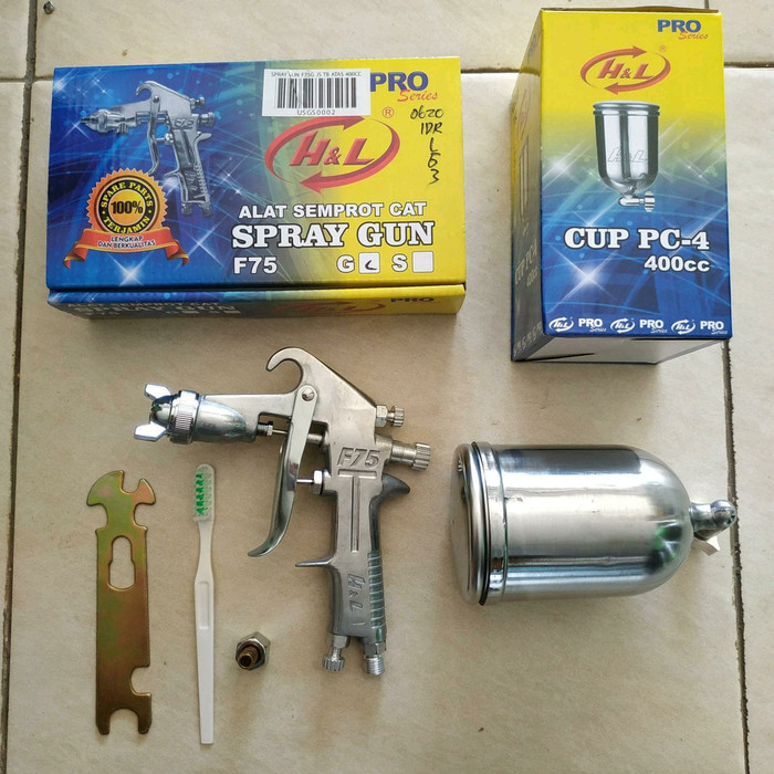 Jual Alat Semprot Cat Spray Gun Tabung Atas H&L F75 F 75 G F75G ...
