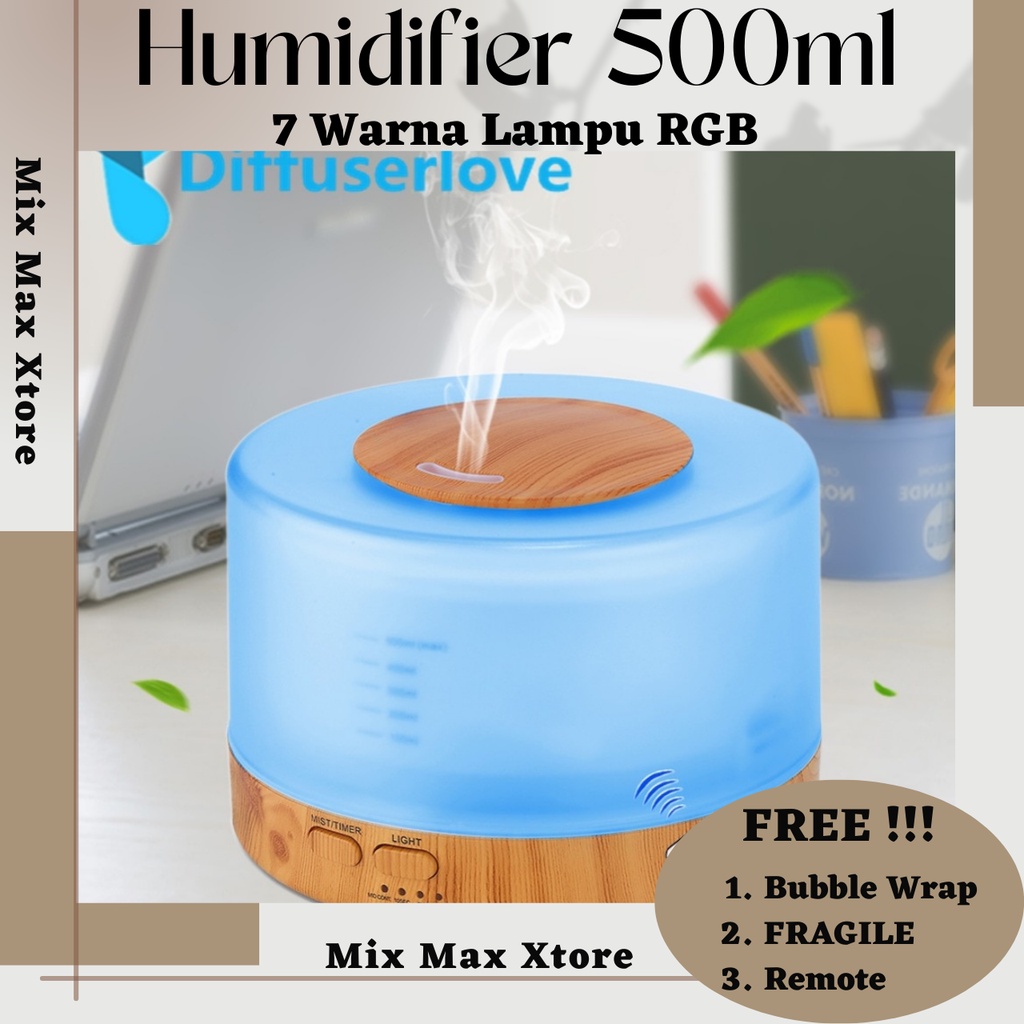 Jual Humidifier Diffuser Aromaterapi 500ml love Air 7 Color & with ...