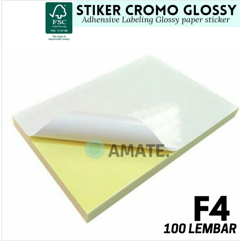 Jual Stiker Cromo Glossy F4 isi 100 Lembar / Sticker Paper Glossy ...