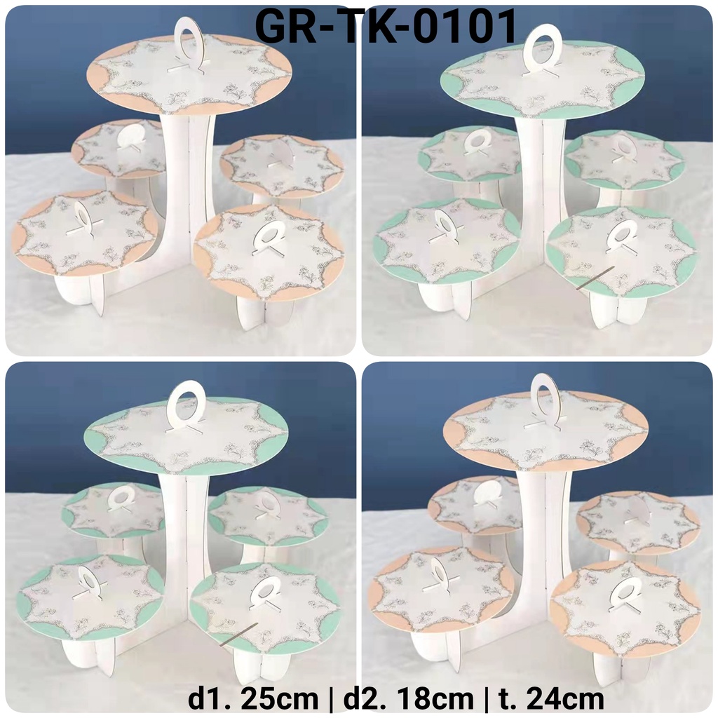 Jual GR-TK-0101 Cupcake stand tempat kue cake tier pink hijau ungu biru | Shopee Indonesia