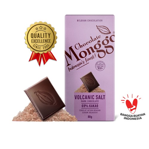 Jual Chocolate Monggo | Volcanic Salt & Dark Chocolate 80gr | Coklat ...