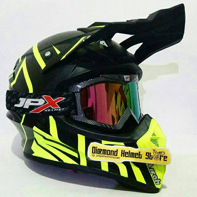 Jual Helm cross JPX repaint Airoh Aviator 2.2 Styling Yellow Matt ...