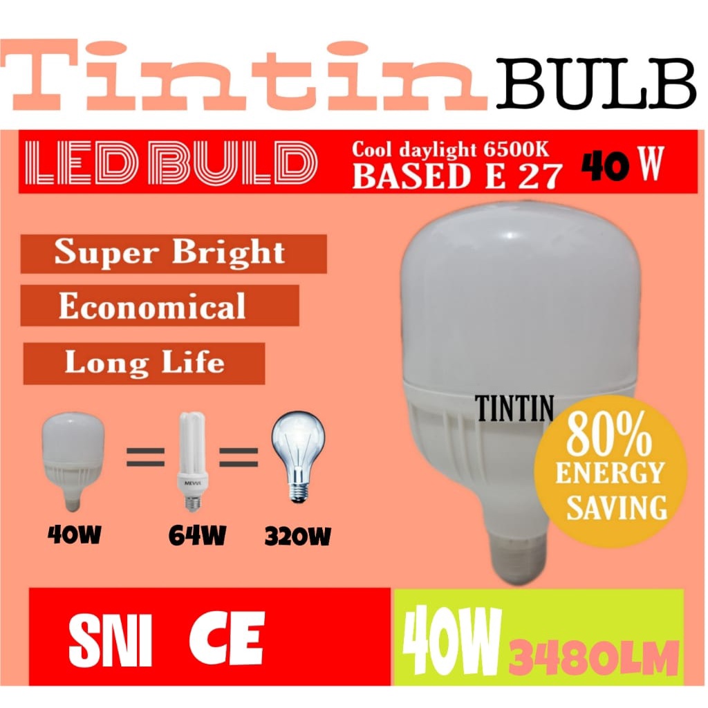 Jual LED Capsul Tintin Lampu Led Tabung Bohlam LED Tabung 40 30 20 15 10 5 Watt Putih | Shopee ...