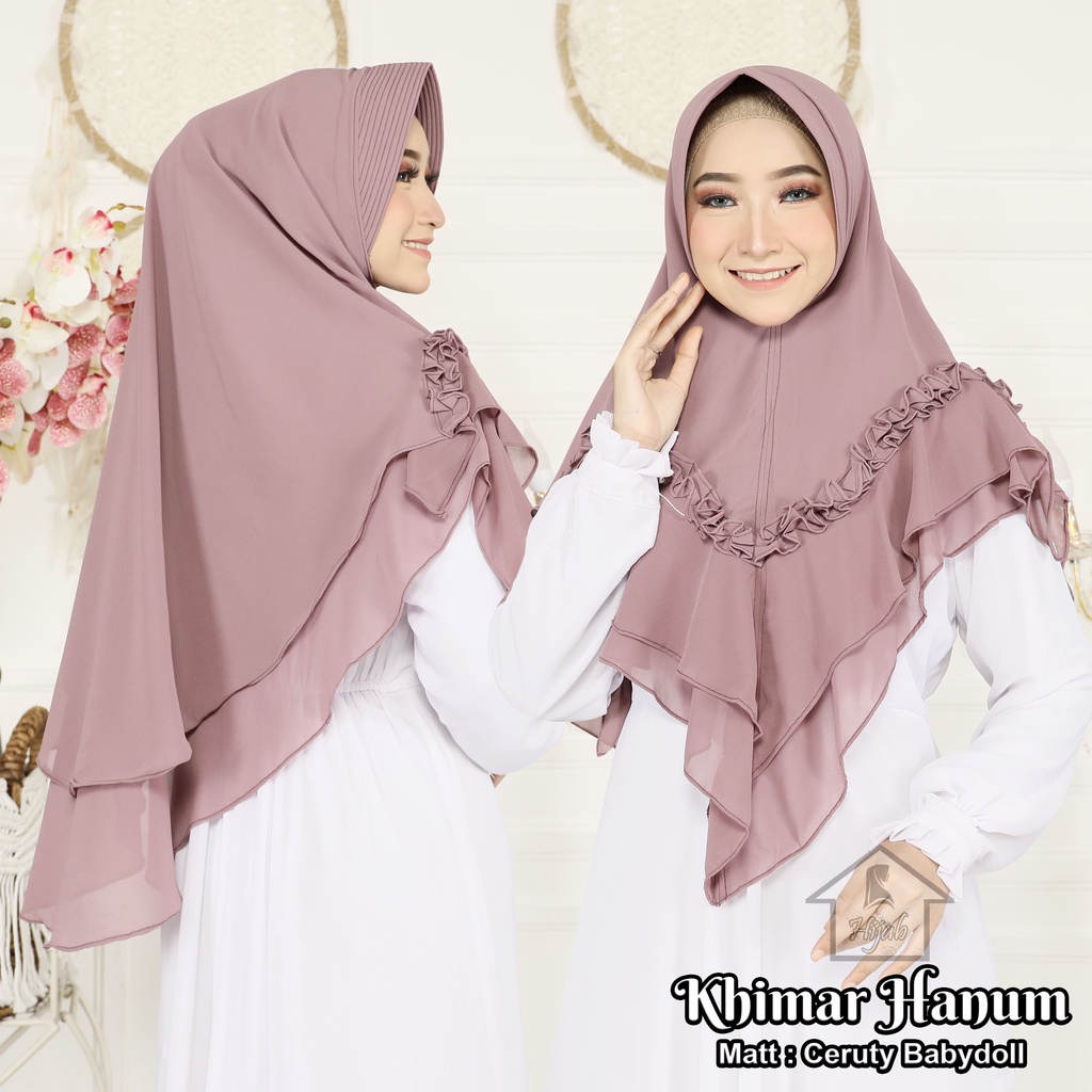 Jual Khimar Syar'i 2Layer Hanum Ceruty BabyDoll Kerudung Khimar Hanum 2 ...