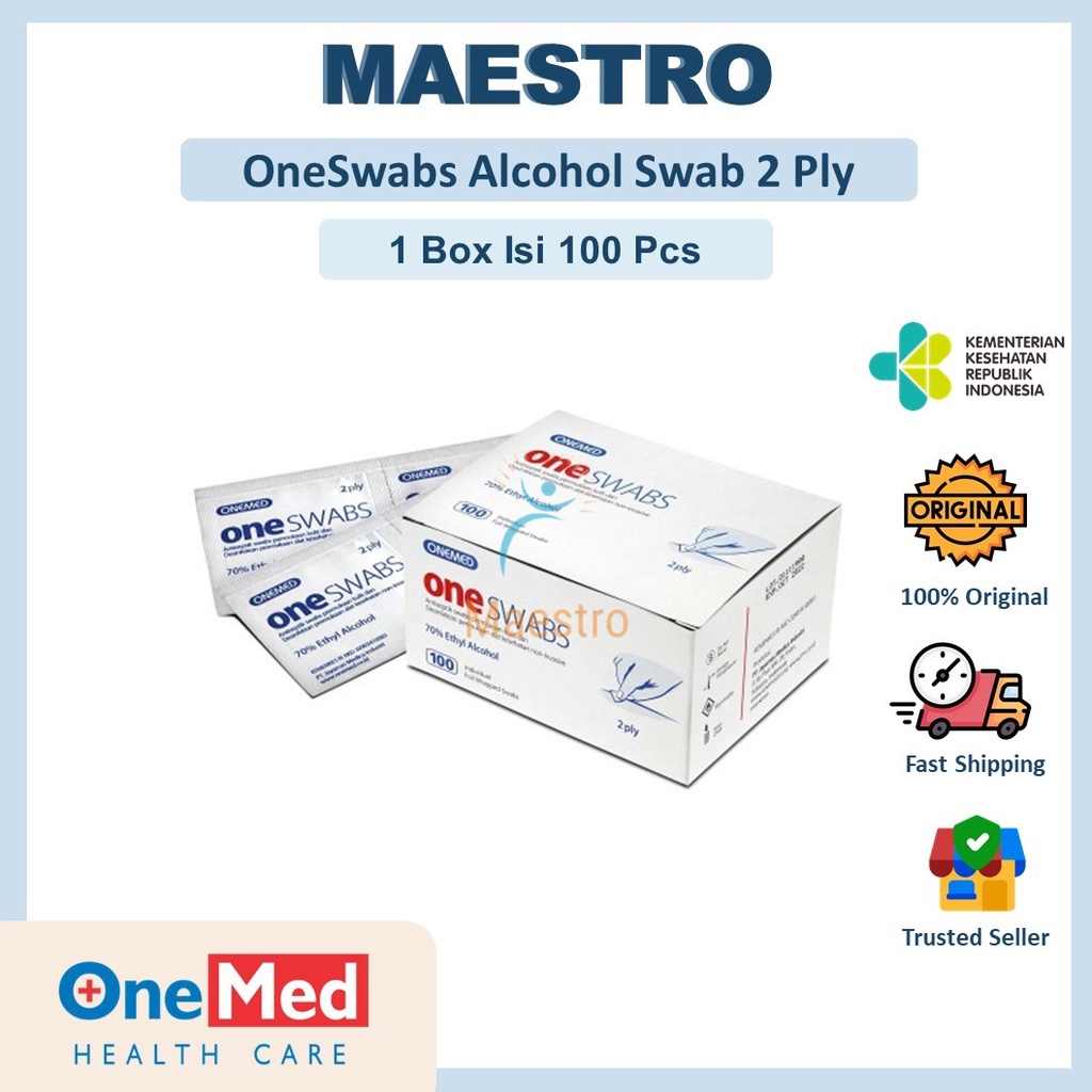 Jual Oneswabs Onemed Alcohol Swab Tisu Alkohol One Swabs Pads Tissue ...