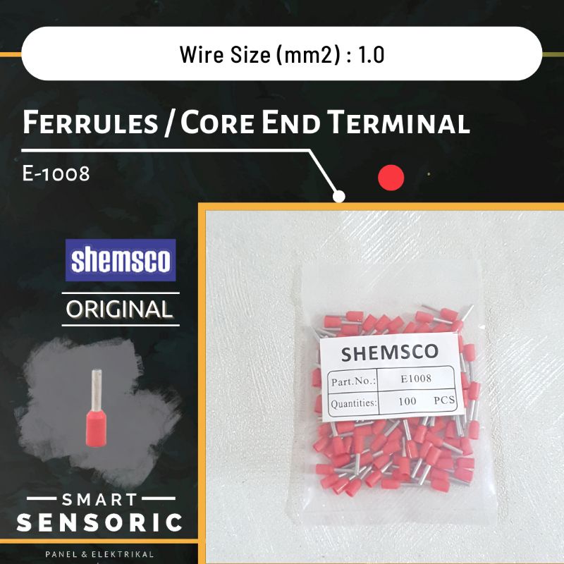 Jual Kabel 1mm Skun Ferrules E-1008 Shemsco Single Core End Terminal ...