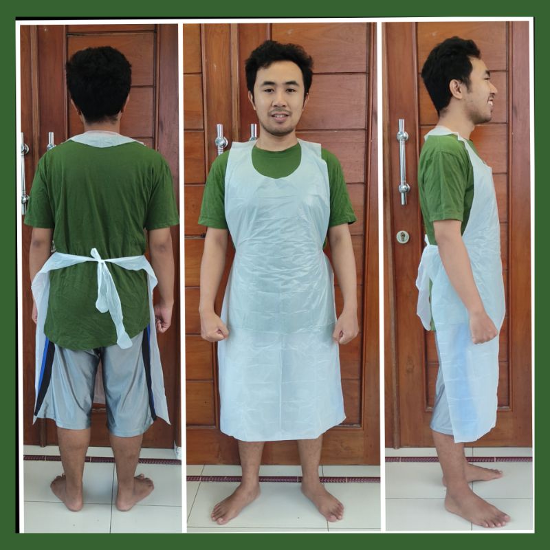 Jual Apron Celemek Plastik Disposable Plastik Medis APD Masak Sekali ...