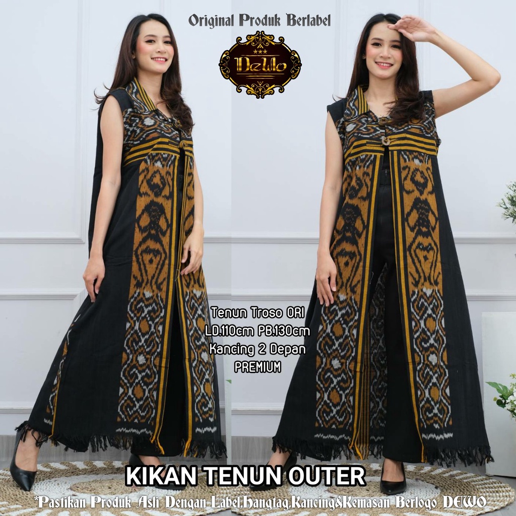 Jual Outer Batik Tenun by Butik Batik Solo Bahan Batik Tenun Kode KIKAN ...