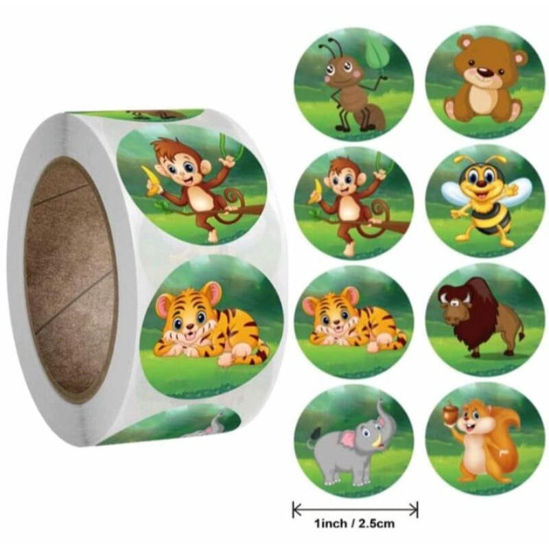 Jual Stiker Label Reward Bulat Hewan Sticker Label Reward Bulat ...