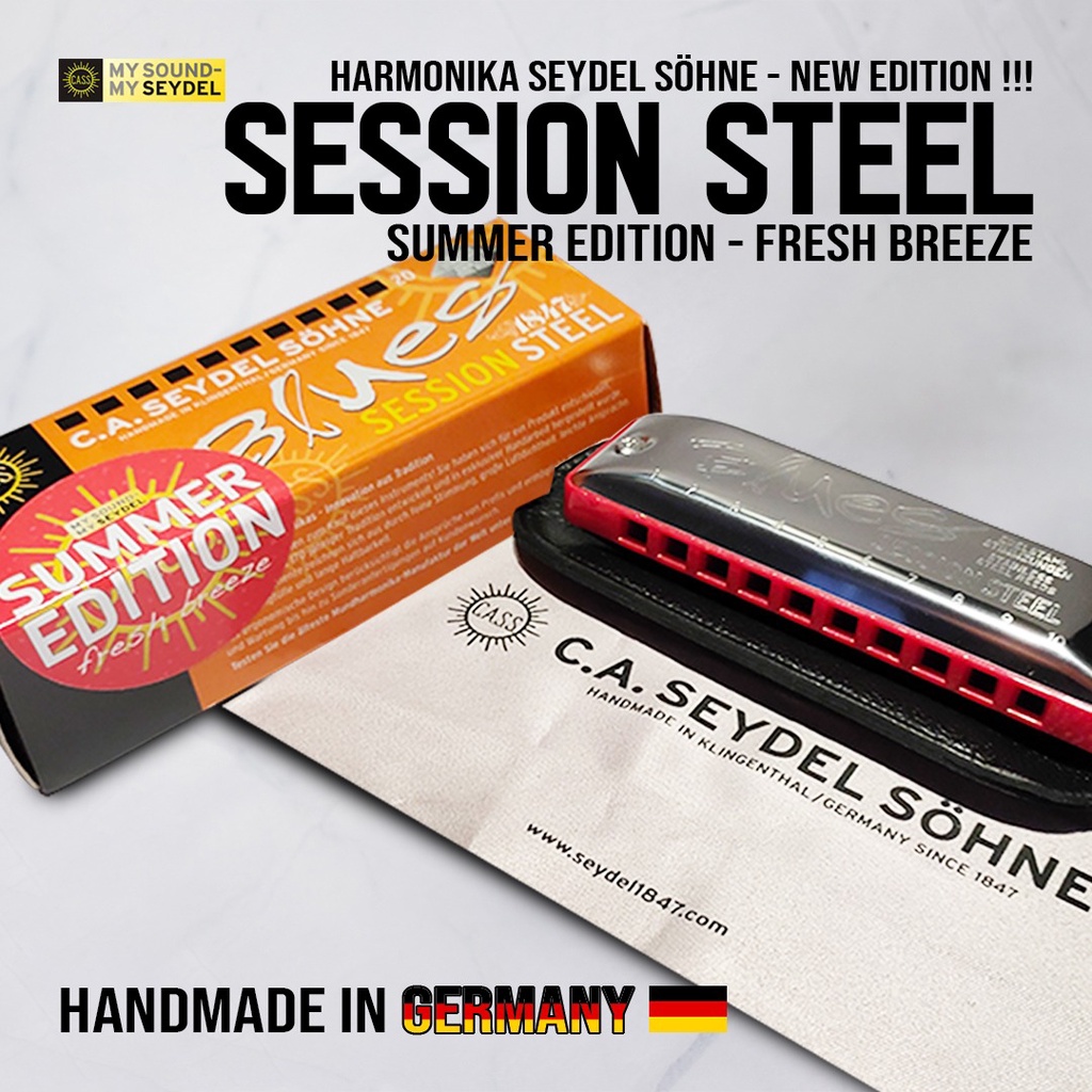 Jual Harmonica Harmonika Seydel Blues Session Steel Summer Edition Red ...